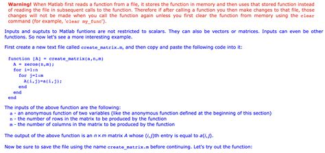 Solved A Problem Use The Create Matrix Function From The Chegg