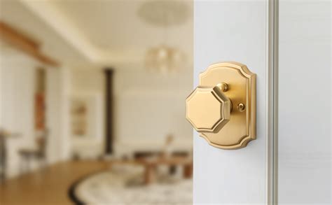 Sorwduerm 2 Pack Gold Door Knobs Privacy Door Knob Satin Brass Door Knob Interior Brushed Gold
