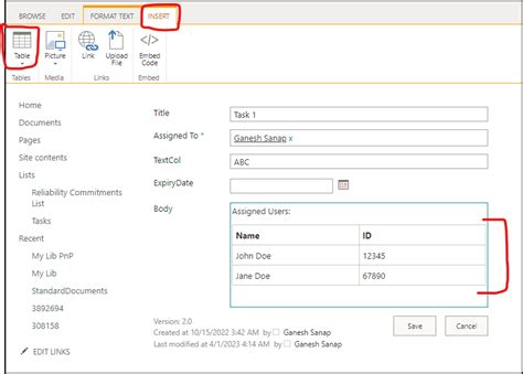 In Sharepoint List How To Add A Table Like Excel Where You Can Fill Up