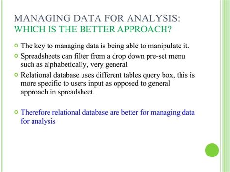 spreadsheets and databases ppt databases computer software and