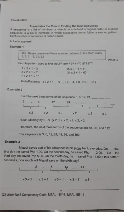 solved introduction formulates the rule in finding the next sequence a