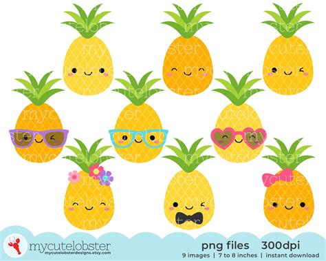 Cute Pineapple Clipart
