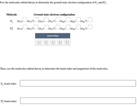 Solved Use The Molecular Orbital Theory To Determine The
