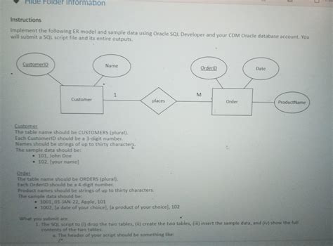Solved Instructions Implement The Following ER Model And Chegg Com