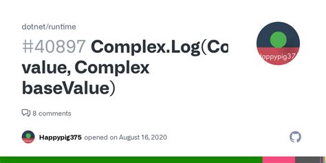 Complexlogcomplex Value Complex Basevalue · Issue 40897 · Dotnet
