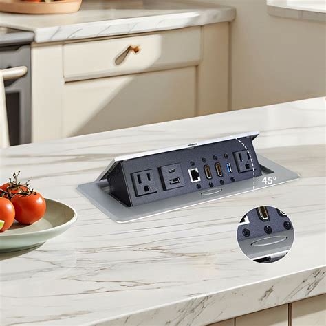 For Ul Approved Smart Office Aluminum Alloy Pop Up Tabletop Power Socket With Modular Configurations