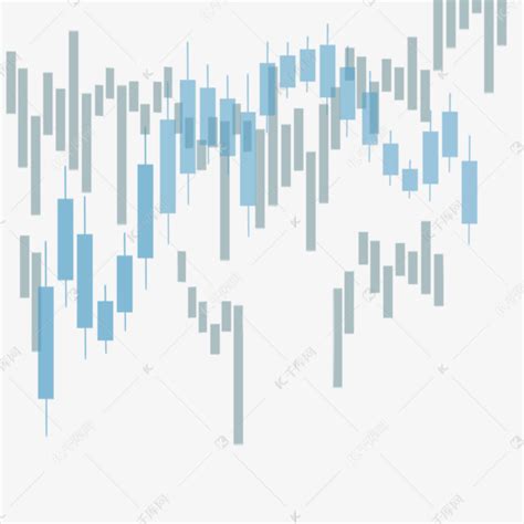 股票k线图上升趋势交易证券蓝色灰色蜡烛图素材图片免费下载 千库网