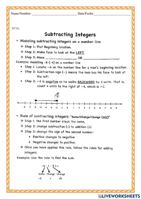 Wcmfr Substracting Integers Worksheet Live Worksheets