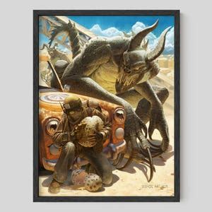 Fallout New Vegas Poster Deathclaw And Courier Art Print Etsy