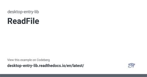 ReadFile Desktop Entry Lib 5 0 Documentation
