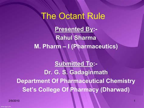 Octant Rule Ppt