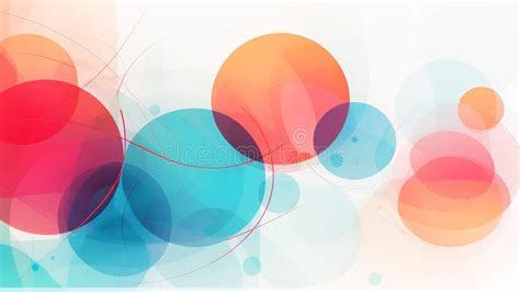 Pastel Abstract Art Featuring Bold Lines And Overlapping Translucent Circles Stock Illustration