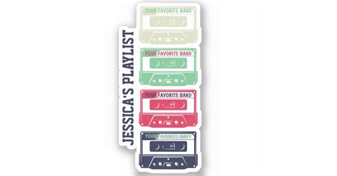 Vintage Retro Mix Tape Audio Cassette Custom Band Sticker Zazzle