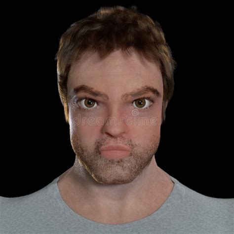Portrait Of 3d Realistic Male Character Stock Illustration