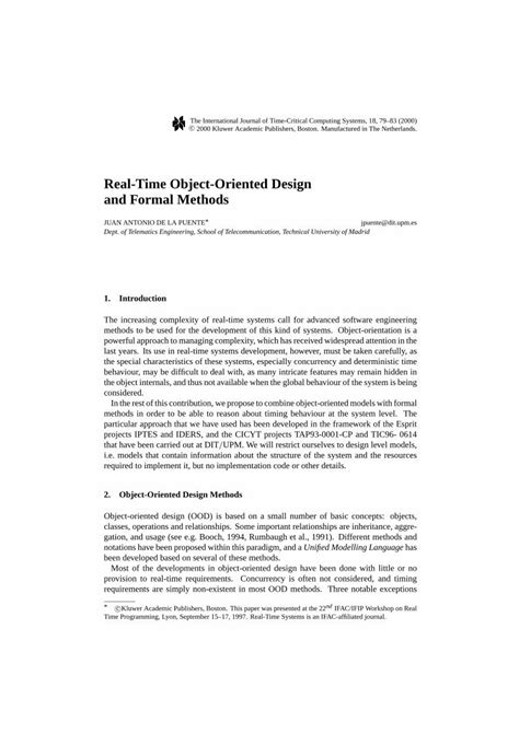 Pdf Real Time Object Oriented Design And Formal Methods Dokumen Tips