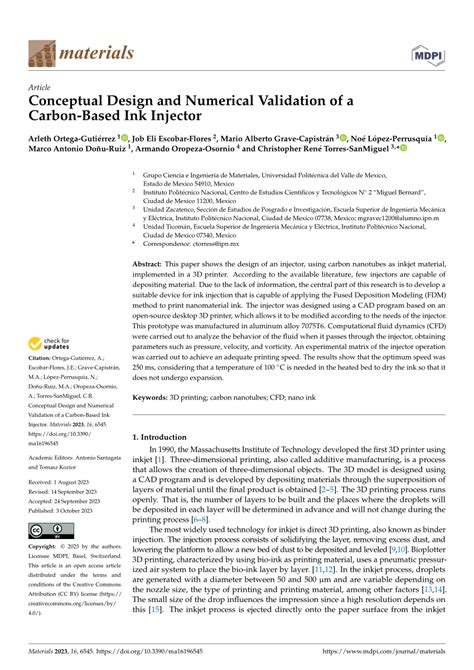Pdf Conceptual Design And Numerical Validation Of A Carbon Based Ink