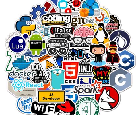 50 Pcs Programming Language Stickers Waterproof Imported From China