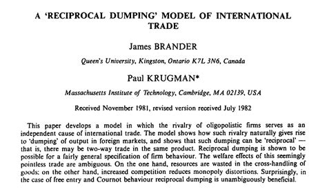 Notes On Reciprocal Dumping Model By Nd Medium