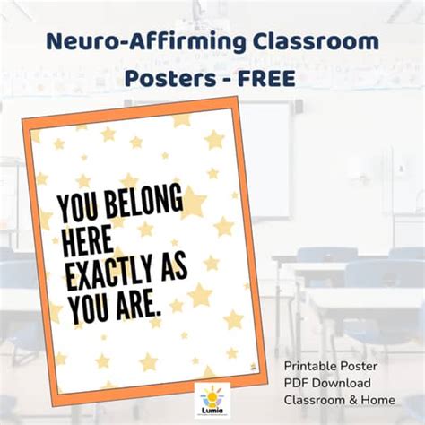 Neuro Affirming Classroom Posters Inclusive And Autism Acceptance Free