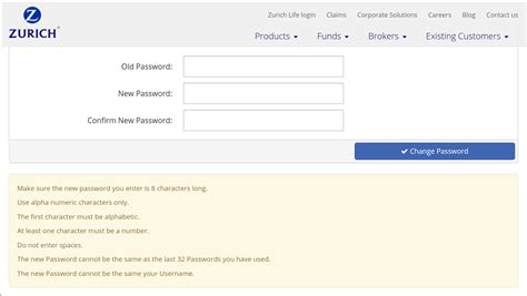 Zurich Dumb Password Rules