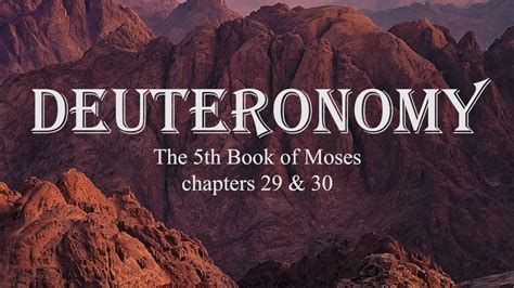 Deuteronomy Chapters 29 And 30 Bible Study Youtube