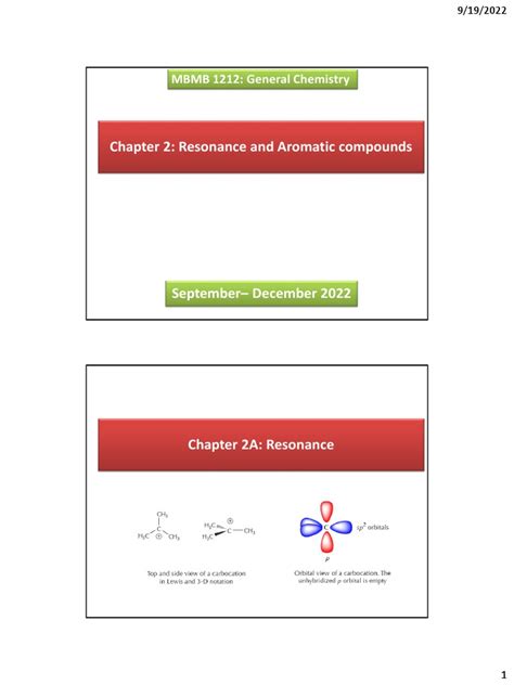 Ch 2 Resonance Structures And Aromatic Compounds Pdf Aromaticity Molecular Orbital