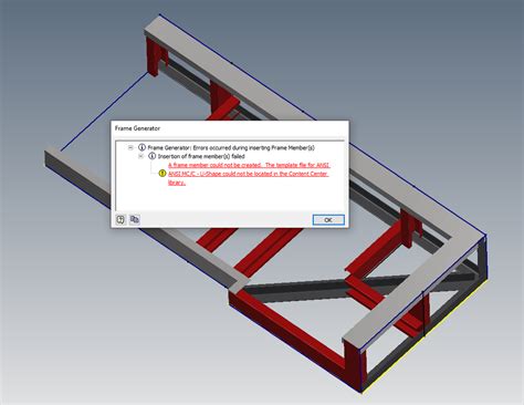 unable to use frame generator a frame member could not be created