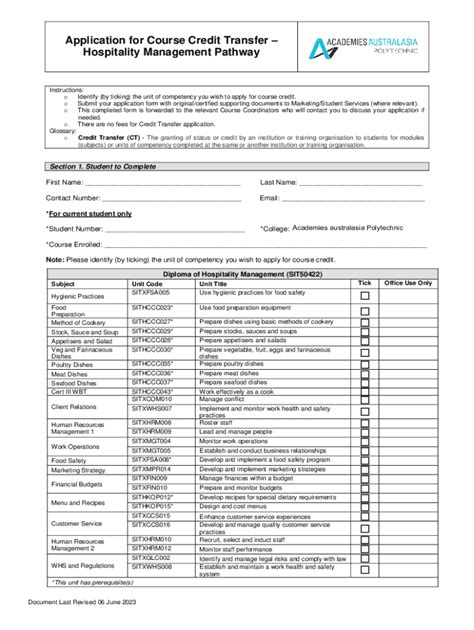 Fillable Online Credit Transfer And Rpl Application Form Fax Email Print Pdffiller