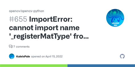 Importerror Cannot Import Name Registermattype From Cv2cv2