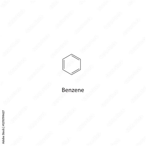 Benzene Skeletal Structure Aromatic Hydrocarbon Compound Schematic Illustration Simple Diagram