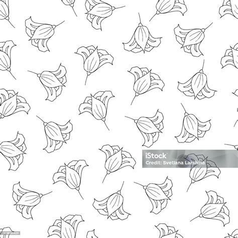 낙서 꽃 아이콘 아이리스의 원활한 패턴입니다 결혼식 생일 인사말 카드 또는 풍선 티셔츠 메모장 베개 인쇄를위한 손으로 그린 라인 브러시 요소 플랫 디자인 얇은 라인 스타일