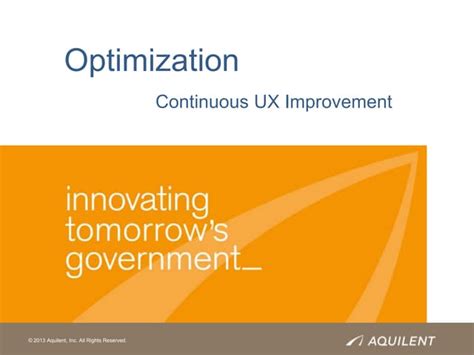 Optimization Continuous Ux Improvement 1 7 13 Pptx Computer
