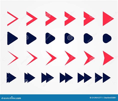 Directional Arrow Pointers Set In Two Colors Stock Vector Illustration Of Geometric Right