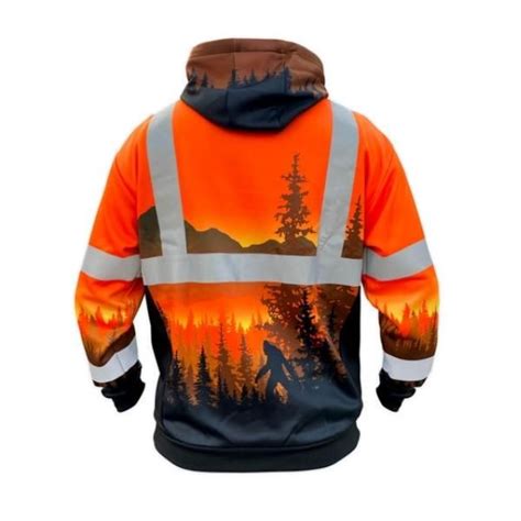 Safetyshirtz Wildland Sasquatch Orange Class 3 Type R Safety Hoodie