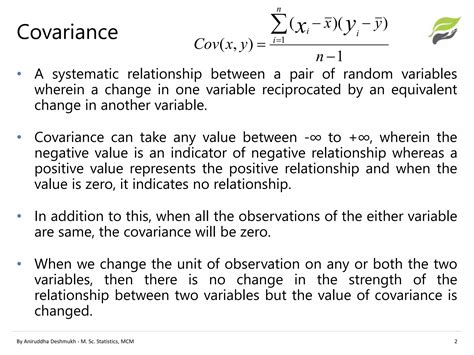 Covariance Vs Correlation Pptx Physics Science