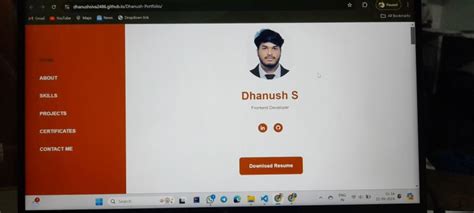 Dhanush S On Linkedin Webdevelopment Portfolio Html Css