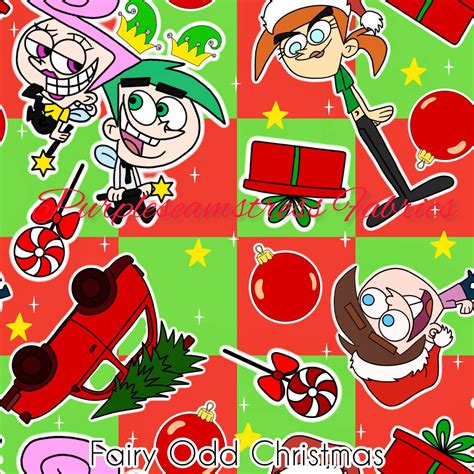 Fairy Odd Christmas Fabric Purpleseamstress Fabric