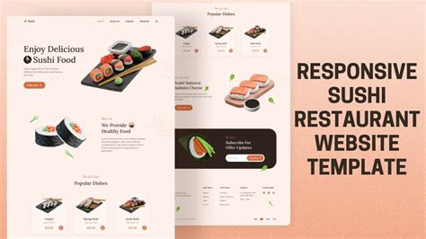Responsive Sushi Restaurant Website Template In Html Css Js With Source Code Youtube