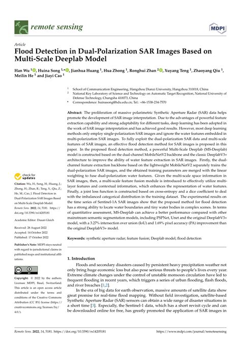 pdf flood detection in dual polarization sar images based on multi