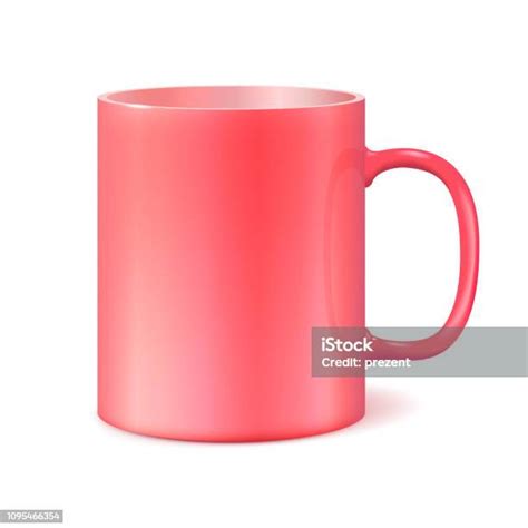 기업 로고 인쇄 큰 세라믹 컵입니다 컵 흰색 배경에 고립입니다 벡터 3d 그림입니다 산호 색깔 2019 생활 0명에 대한 스톡 벡터 아트 및 기타 이미지 Istock