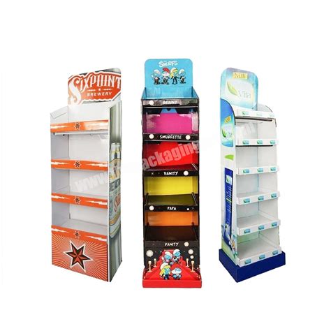 Custom Collapsible Cardboard Promotional Display Shelves For Bottle Candy Perfume Trading