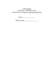 CSCI UA FinalExamPRACTICE V CSCI UA Final Exam PRACTICE V Introduction To
