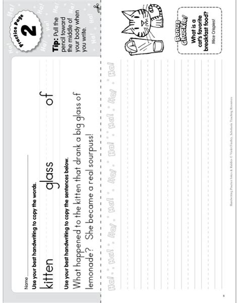 Handwriting Practice Jokes And Riddles By Violet Findley