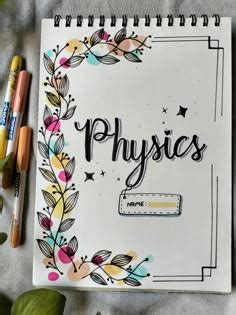 Physics Front Page Design For Babe Project Assignment And Journals Bond Paper Design Book