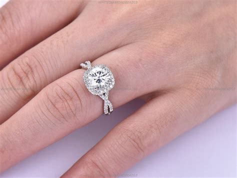 Natural Moissanite Infinity Band Anniversary Ring For Girls 14ct White