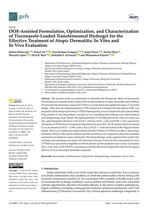 Pdf Doe Assisted Formulation Optimization And Characterization Of