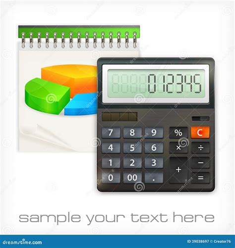 Calculator And Notepad Diagram Stock Vector Illustration Of Technology