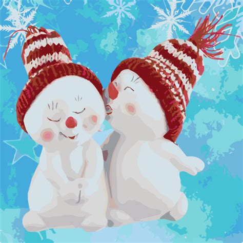 Рисуване по номера Малки снежни човеци