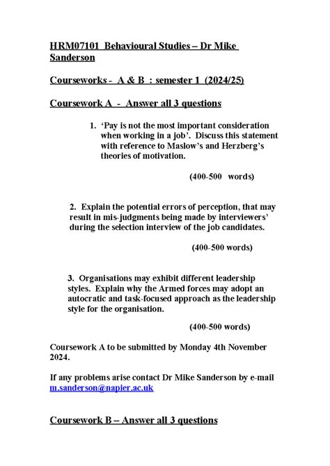 Behavioral Studies Trimester 1 Asssignment Details 24to25 1