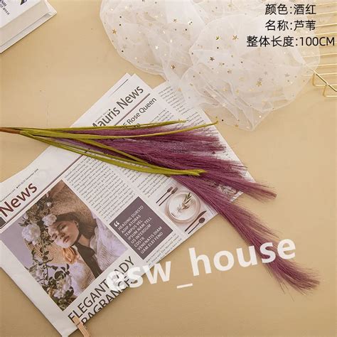 Pampas Grass Flores Artificiales Faux Pompous Grass Boho Decoración Para El Hogar Arreglo 100cm